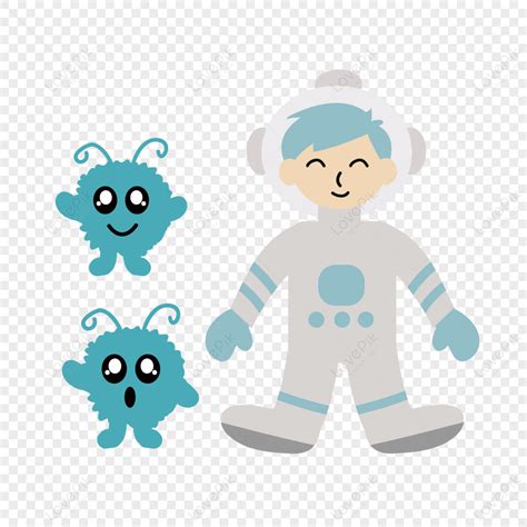 Svg 만화 귀여운 외계인 아기와 우주 비행사푸른아름다운 Png 일러스트 무료 다운로드 Lovepik