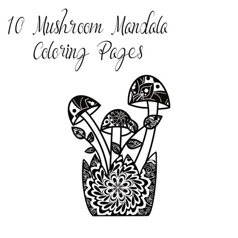 10 Mushroom Mandala Coloring Pages All Hand Drawn And Easy To Download
