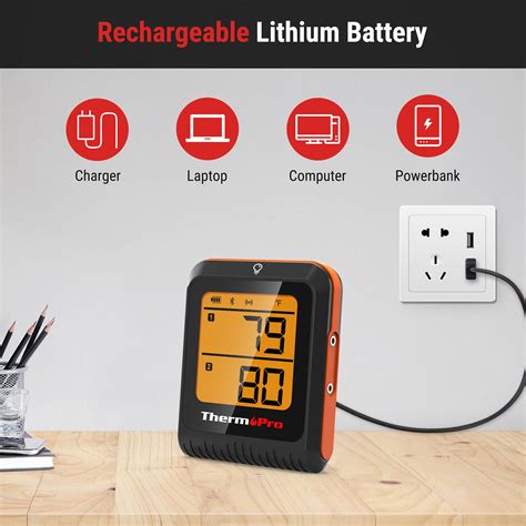 Customer Reviews Thermopro Bluetooth Dual Probe Digital Meat Thermometer Black Tp920w Best Buy