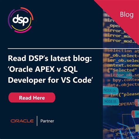 Dsp On Linkedin Oracleapex Apex Orclapex Sqldeveloper Vscode
