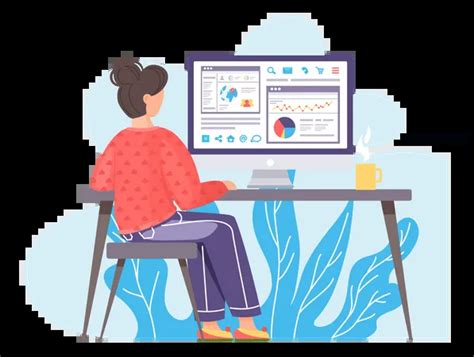 Female Freelancer Looking At Analytics Illustration Free Download School And Education