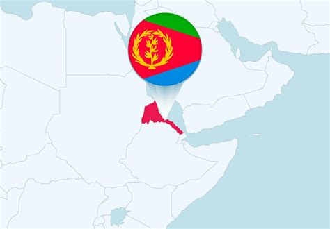 Africa With Selected Eritrea Map And Eritrea Flag Icon 27988119 Vector Art At Vecteezy