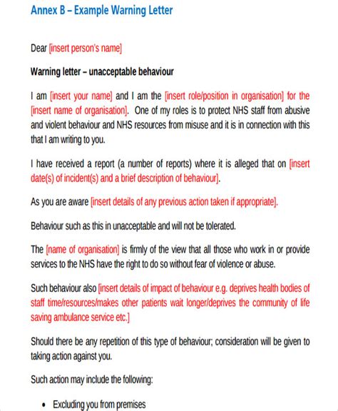 17 Sample Safety Warning Letter Templates Pdf Doc Apple Pages