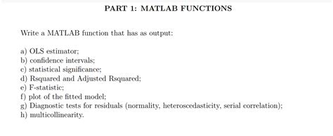 Solved PART MATLAB FUNCTIONS Write A MATLAB Function That Chegg Com