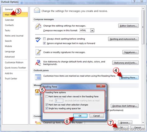 Change When Emails Are Considered Read In Outlook 2010