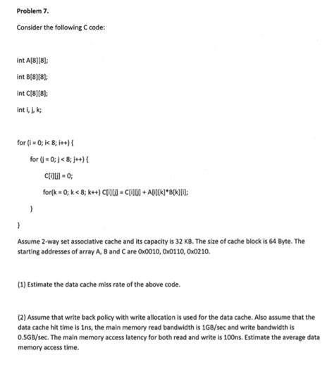 Problem 7 Consider The Following C Code Int