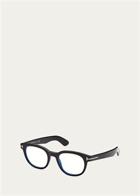 Tom Ford Mens Acetate Blue Light Blocking Round Glasses Bergdorf Goodman