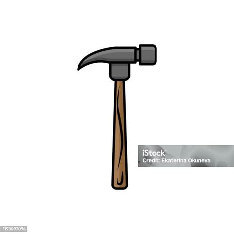 망치 플랫 일러스트 디자인 및 웹용 벡터 툴링 아이콘입니다 가정 생활에 대한 스톡 벡터 아트 및 기타 이미지 가정 생활 갈고리 발톱 강철 Istock
