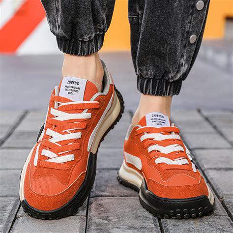 Badu Bg Пролетни модни оранжеви маратонки на платформа Мъжки обувки за открито Дишащи обувки за