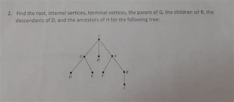 Solved 2 Find The Root Internal Vertices Terminal