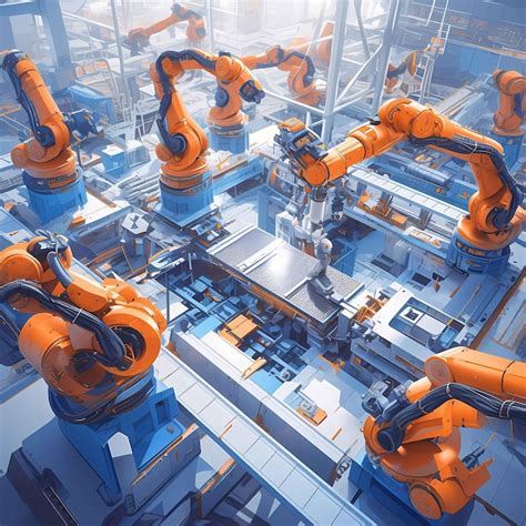 Premium Photo Hightech Robotic Arms In An Automated Factory Assembly Line