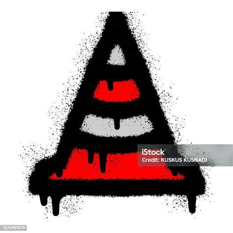 스프레이 페인트 아트가 있는 트래픽 콘 아이콘 그래피티 거리에 대한 스톡 벡터 아트 및 기타 이미지 거리 건설 장비 건설 현장 Istock