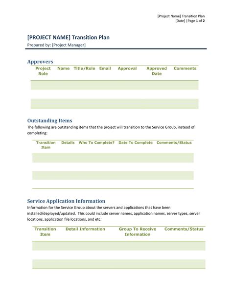 Transition Plan Templates Career Individual Template Lab