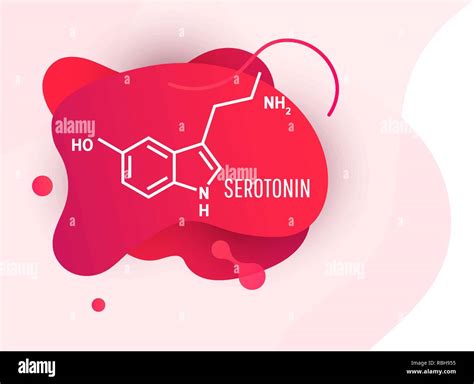 Serotonin Hormone Structural Chemical Formula On Wave Liquid Background