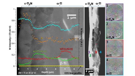 SEM EDS And EBSD Results Obtained On Cross Section Of Ti Al V Sample