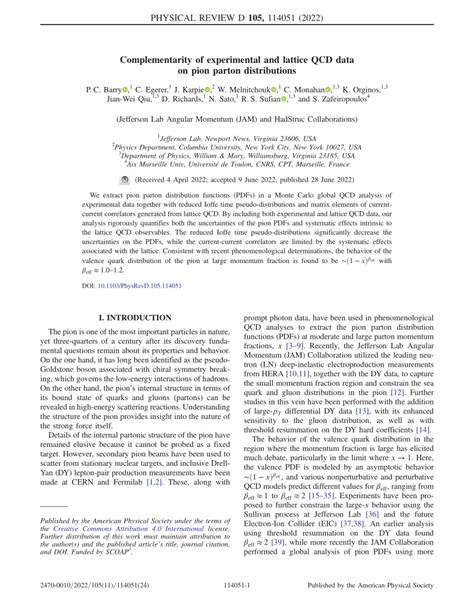 Pdf Complementarity Of Experimental And Lattice Qcd Data On Pion Parton Distributions