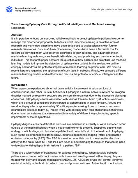 Pdf Transforming Epilepsy Care Through Artificial Intelligence And