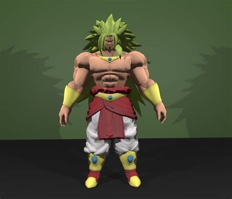 Broly Ssj3 3d Model Animated Rigged Cgtrader