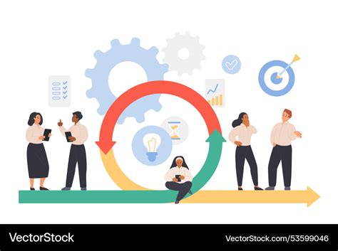 Agile Scrum Methodology Flexible Business Process Vector Image