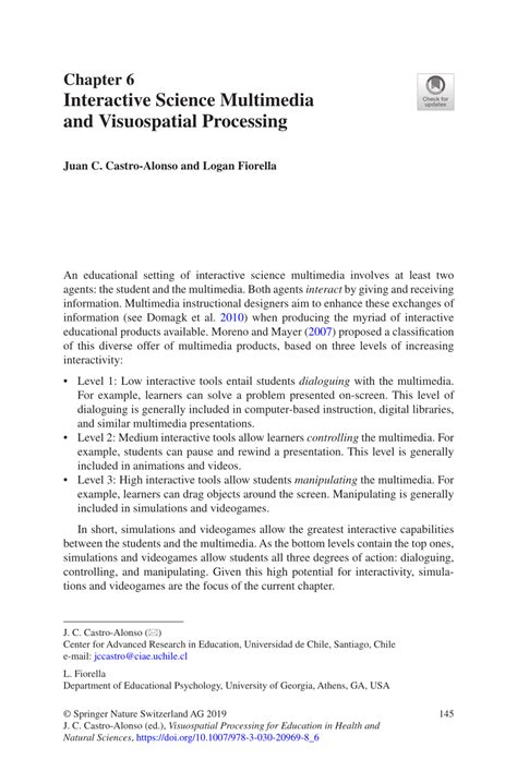 Pdf Interactive Science Multimedia And Visuospatial Processing