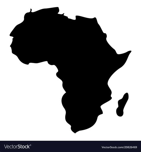 Map Of Africa Icon Black Color Flat Style Simple Vector Image