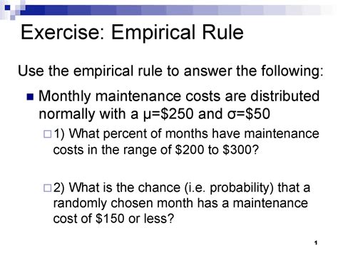 Exercise Empirical Rule Study Notes Statistics Docsity