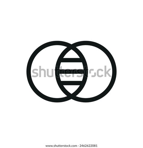 Intersection Isolated Icon Genetic Overlap Vector Stock Vector Royalty Free 2462622081