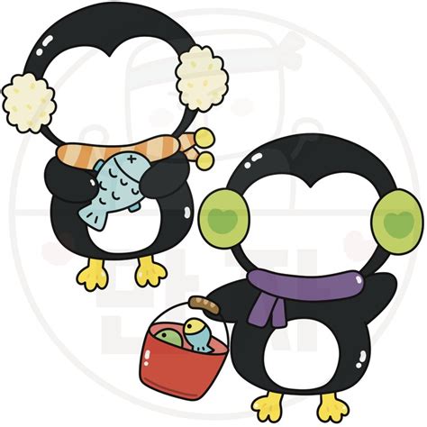 합성도안 귀여운 아기펭귄 만자디자인