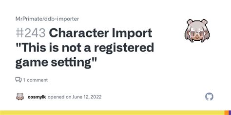 Character Import This Is Not A Registered Game Setting · Issue 243