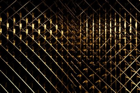 Premium Ai Image Shimmering Gold Heart Grid Background