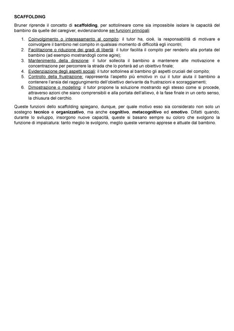 Scaffolding Scaffolding Bruner Riprende Il Concetto Di Scaffolding Per Sottolineare Come Sia