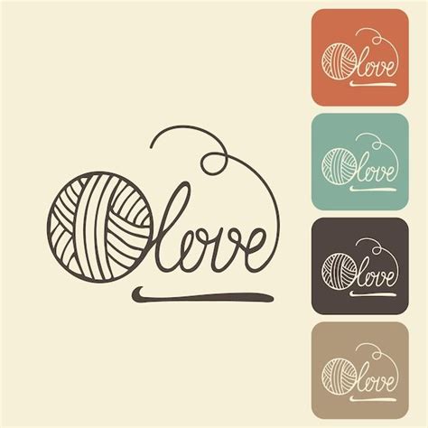 Knitting And Crochet Icon In Different Variations
