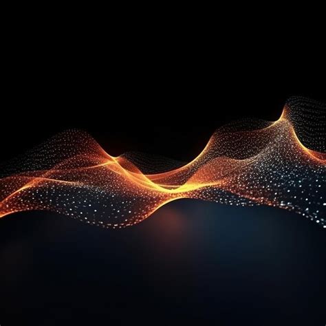 Premium Photo Abstract Digital Wave With Particles On Dark Background