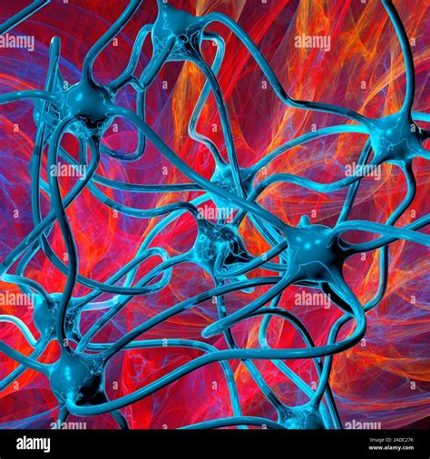 Neural Network Conceptual Image Computer Illustration Representing Interconnecting Nerve Cells