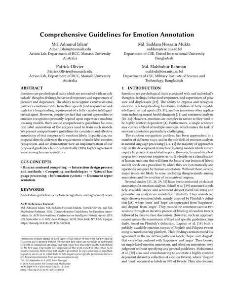 Pdf Comprehensive Guidelines For Emotion Annotation