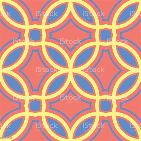 기하학적 완벽 한 패턴입니다 파란색과 노란색 디자인 밝은 빨간색 배경 0명에 대한 스톡 벡터 아트 및 기타 이미지 0명 기하 도형 노랑 Istock