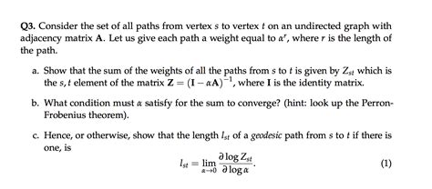 Solved Consider The Set Of All Paths From Vertex S To Vertex