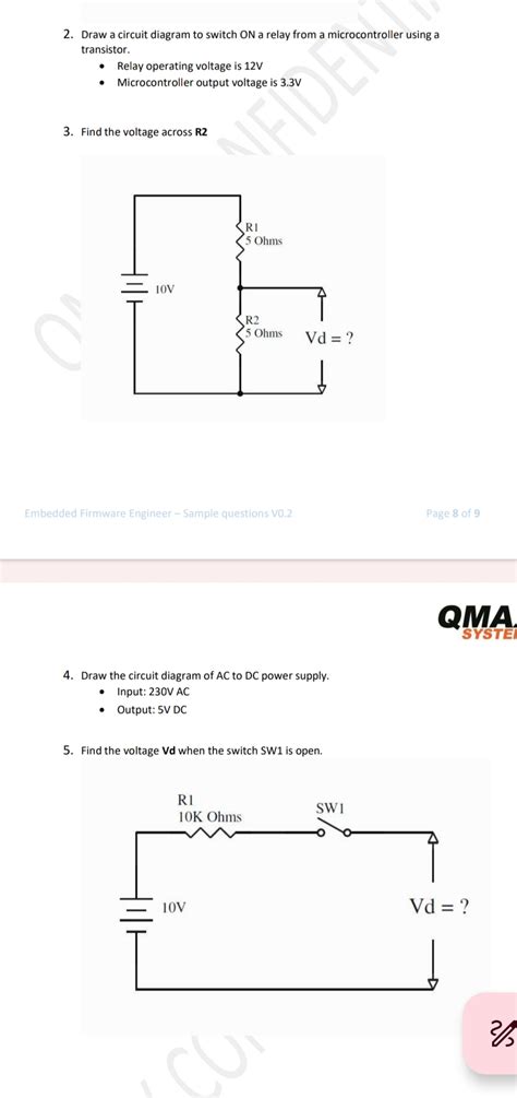 Draw A Circuit Diagram To Switch On A Relay From A Microcontroller Using