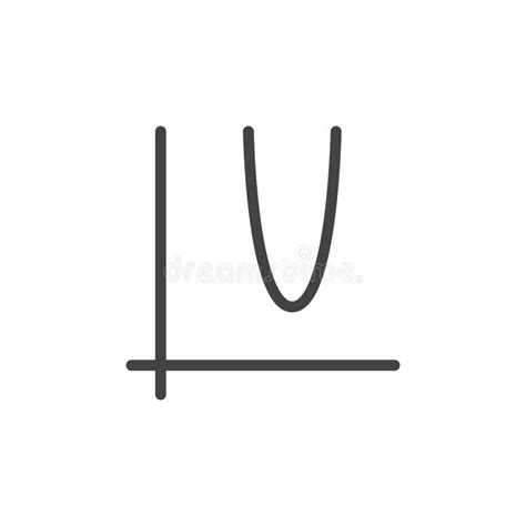 Parabolic Function Icon Thin Outline Art Symbol Stock Illustration