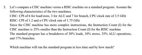 Solved Let S Compare A CISC Machine Versus A RISC Machine Chegg
