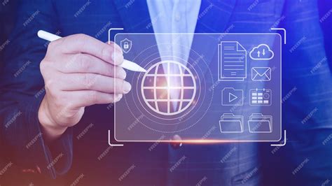 Premium Photo Businessman Holding Global Network Connection Big Data Analytics And Business