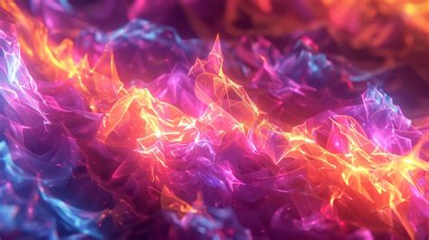 Neon Geometric Flames Flames Rendered In Geometric Forms With Neon Colors Creating A Dynamic