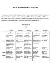 Written Assignment Instructions And Rubric Grad Docx WRITTEN ASSIGNMENTS INSTRUCTIONS AND