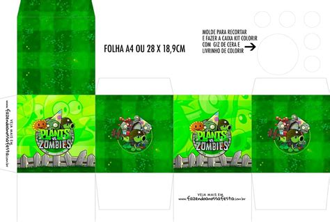 Caixa Kit Colorir Plants Vs Zombies Fazendo A Nossa Festa
