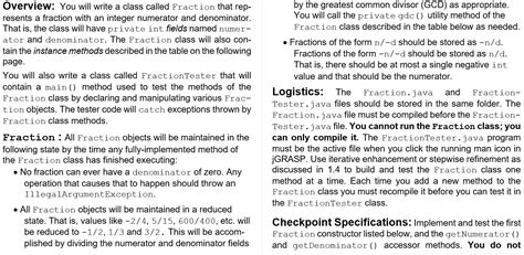 solved overview you will write a class called fraction that