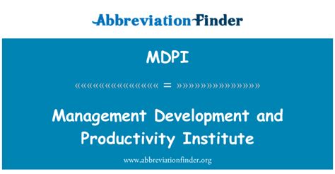 MDPI Significa Instituto De Productividad Y Desarrollo Gerencial Management Development And
