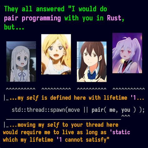 [rust] lifetime troubles spoilers for anohana your lie in april i