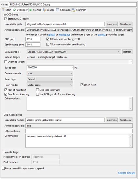 Debugging Embedded Targets With Pyocd And Eclipse Mcu On Eclipse