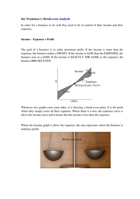 free printable break even analysis templates [pdf excel]