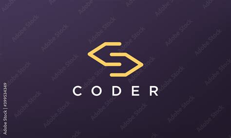 programming code technology logo in a simple and modern style stock